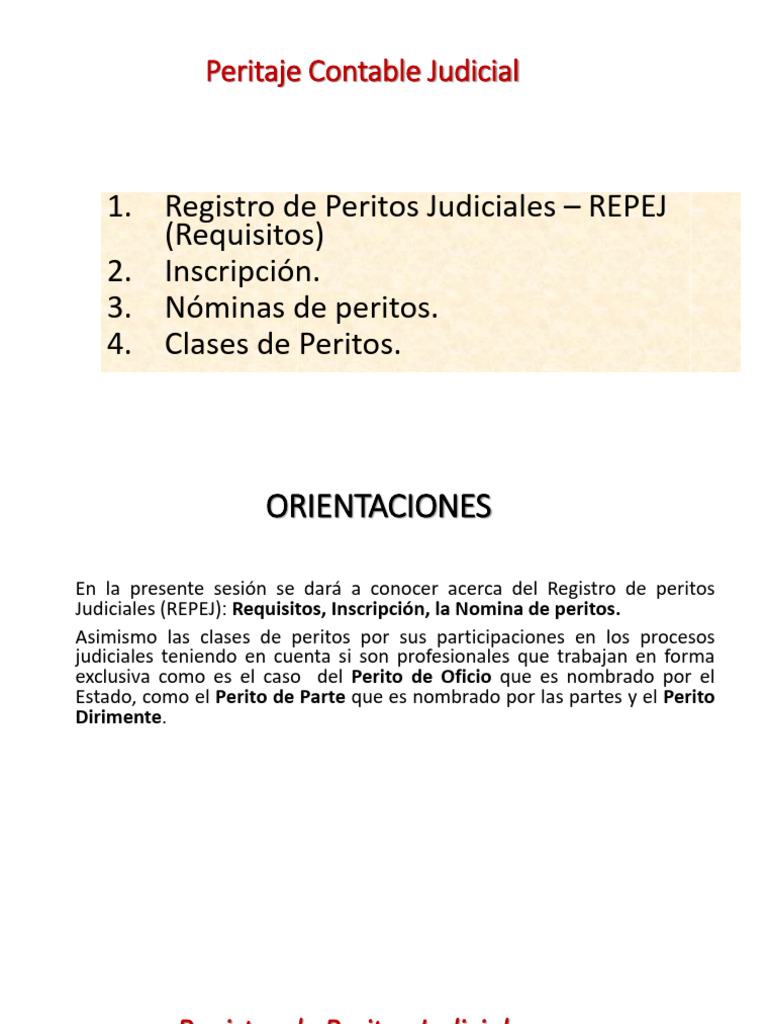 Registro de Peritos Judiciales REPEJ | PDF | Testigo experto | Experto