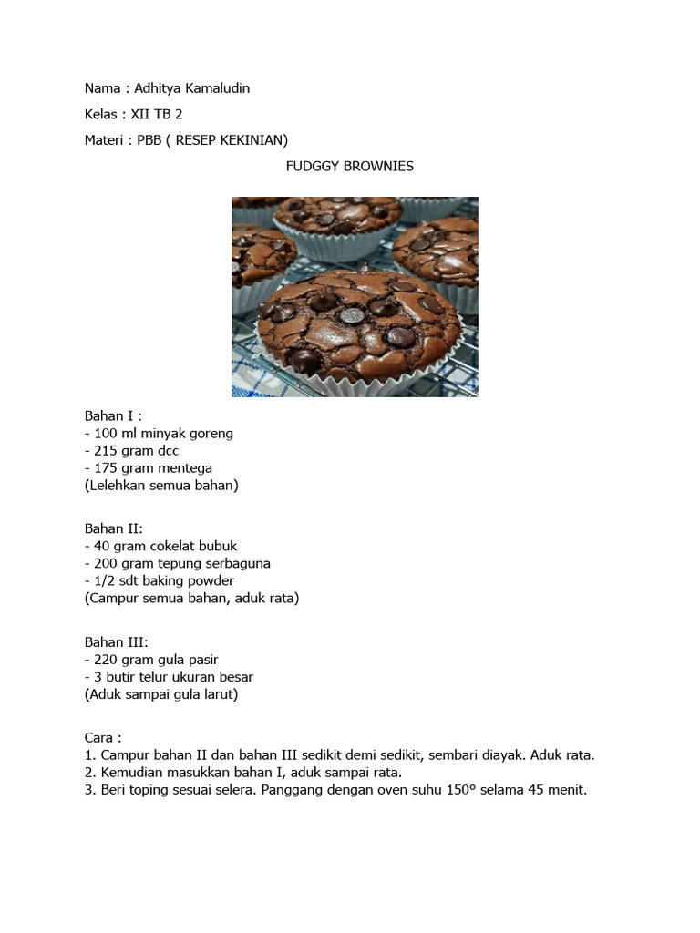 Adhitya PBB Resep Kekinian | PDF