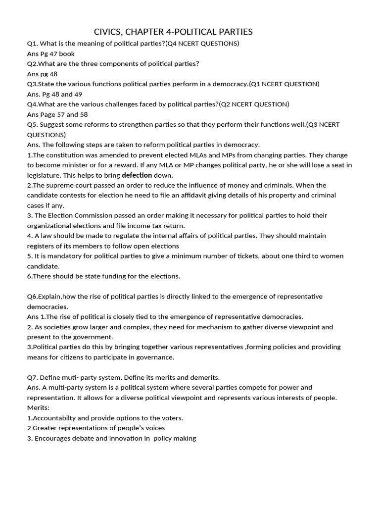 CIVICS | PDF | Political Parties | Elections