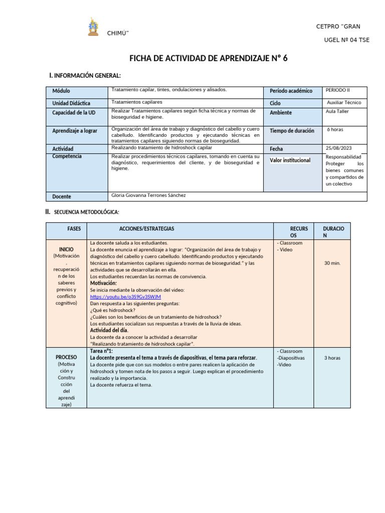 FICHA 6 Hidroshock | PDF | Evaluación | Metacognición