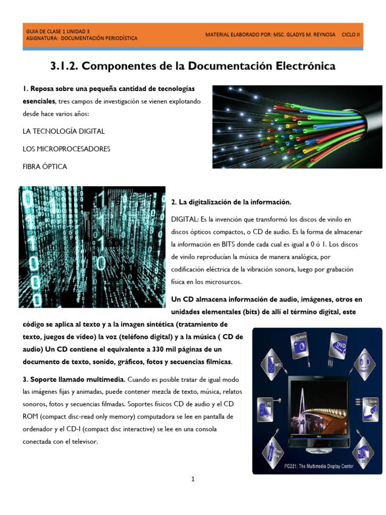 unidad3tema1.2 Componentes de la documentación electrónica | PDF ...
