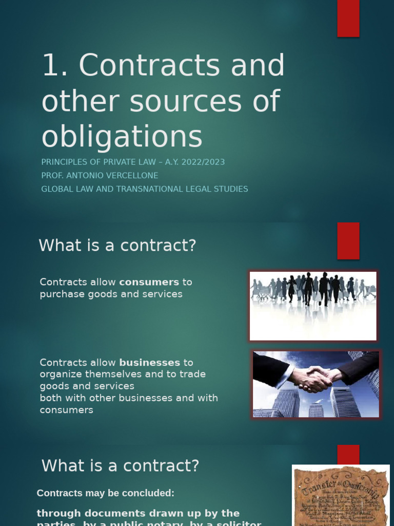 Contract 1 - Contracts and Other Sources of Obligations | PDF ...