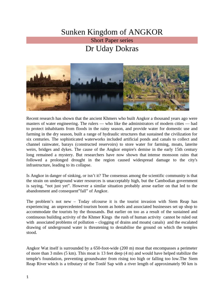 Sunken Kingdom of ANGKOR | PDF | Aquifer | Groundwater
