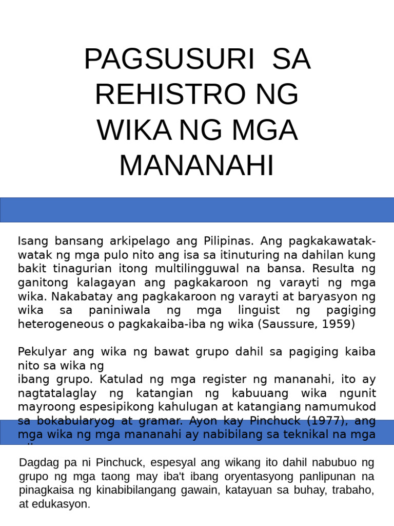 Register NG Mananahi | PDF