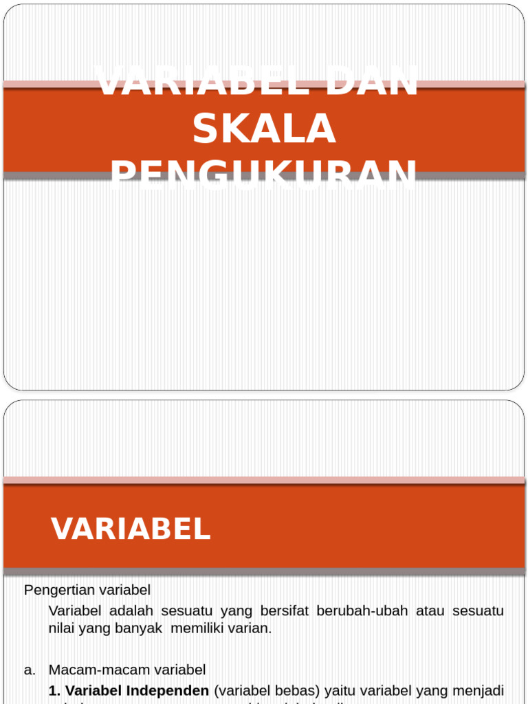 Variabel dan Skala Pengukuran dalam Penelitian | PDF