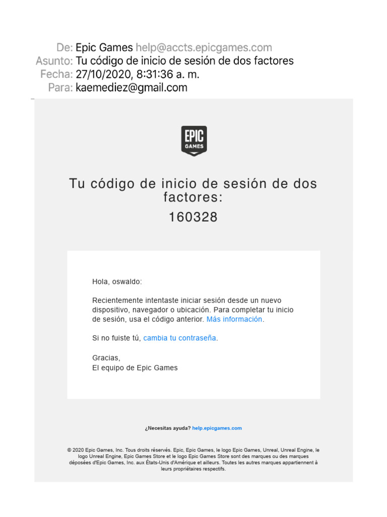 Código de inicio de sesión de Epic Games | PDF