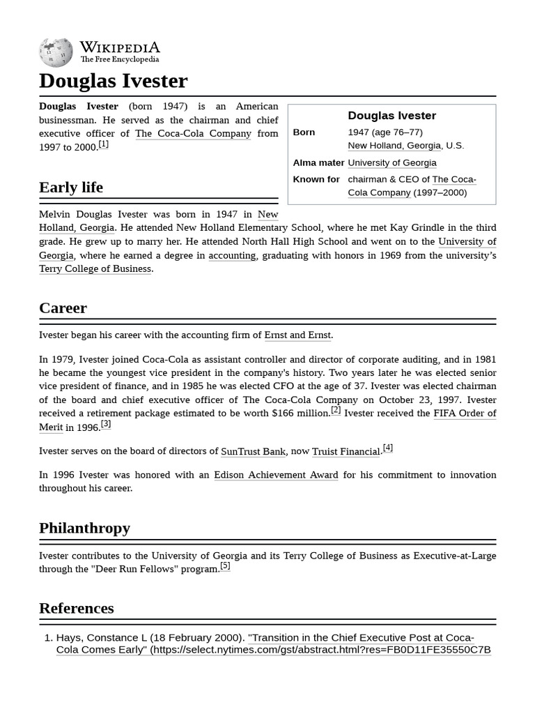 Douglas_Ivester | PDF | Coca Cola | Business