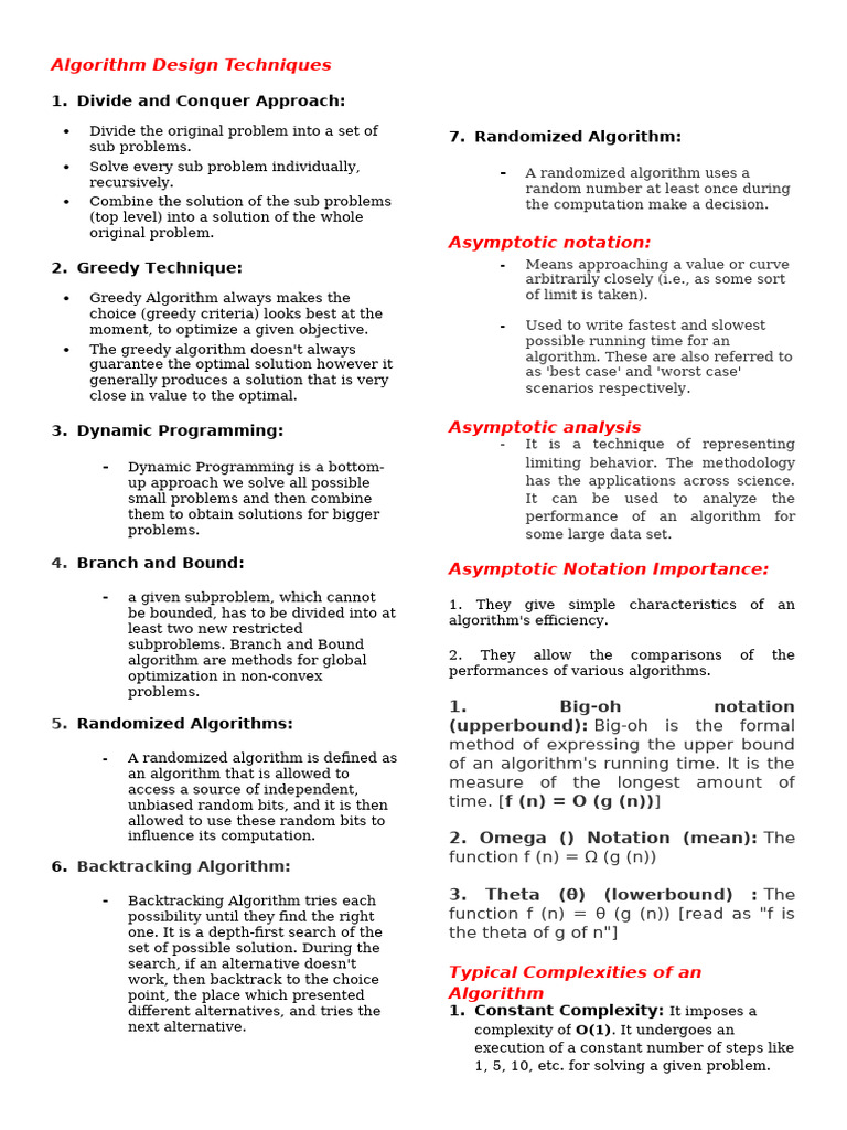 AL1-Reviewer | PDF | Algorithms | Time Complexity
