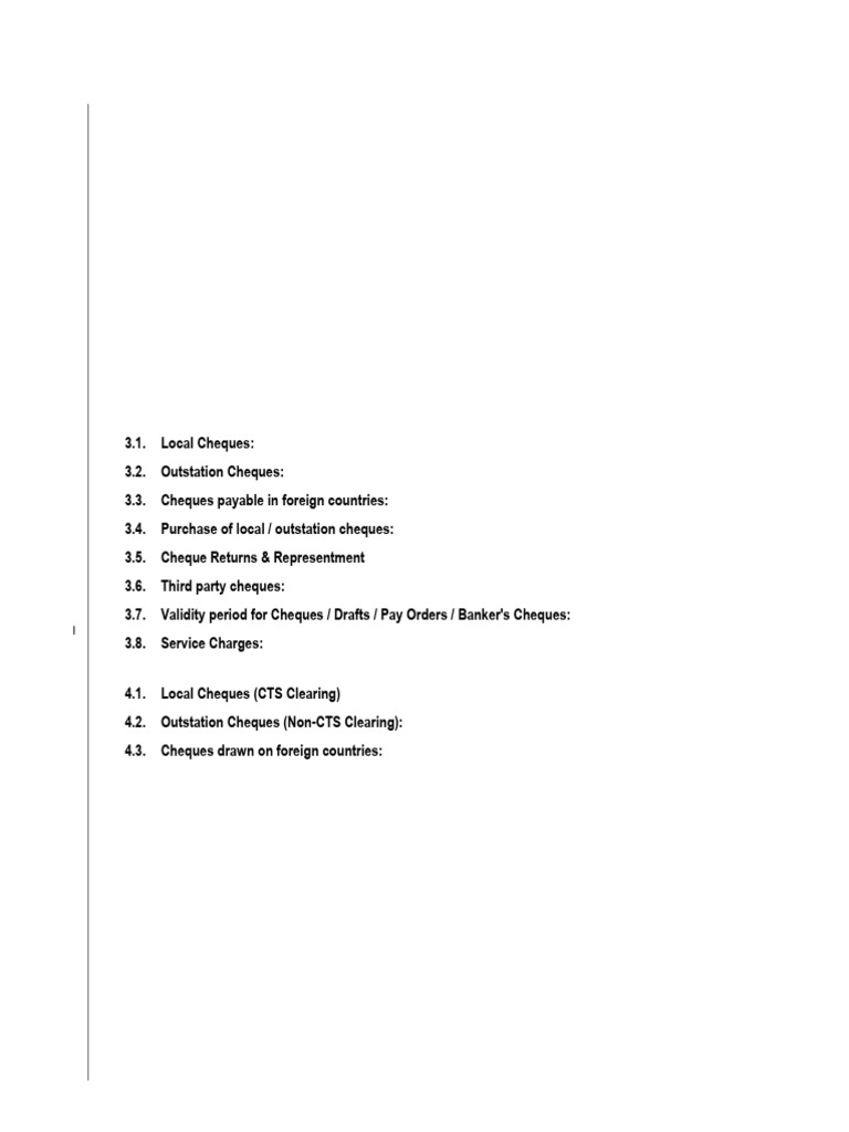 Corporate Cheque Collection Policy | PDF | Cheque | Banks