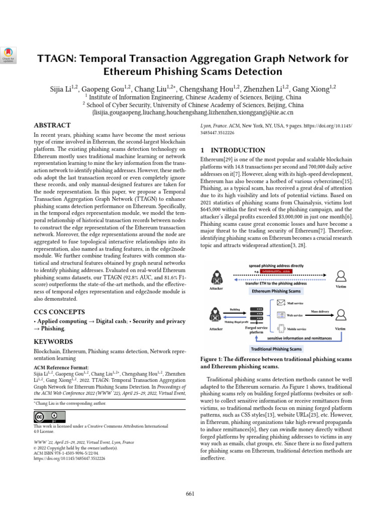 Temporal Transaction Aggregation Graph Network For Ethereum Phishing Transaction Detection | PDF ...
