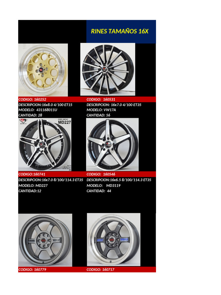 catalogo 16x rines | PDF
