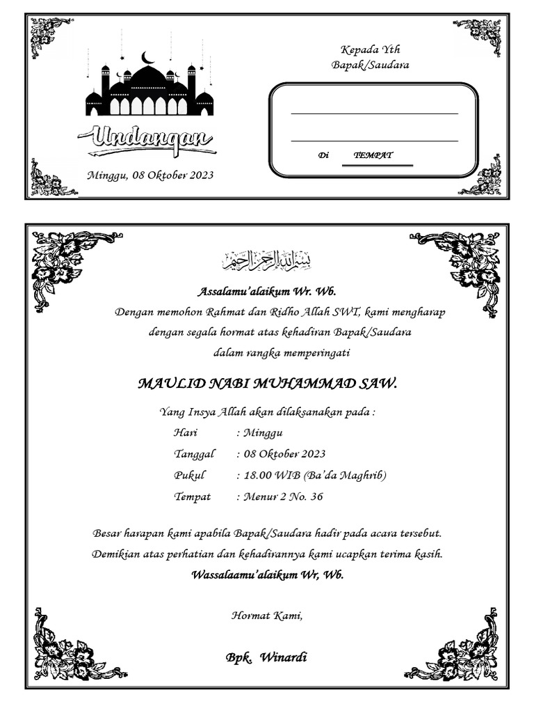 Undangan Maulid Nabi - Compress | PDF