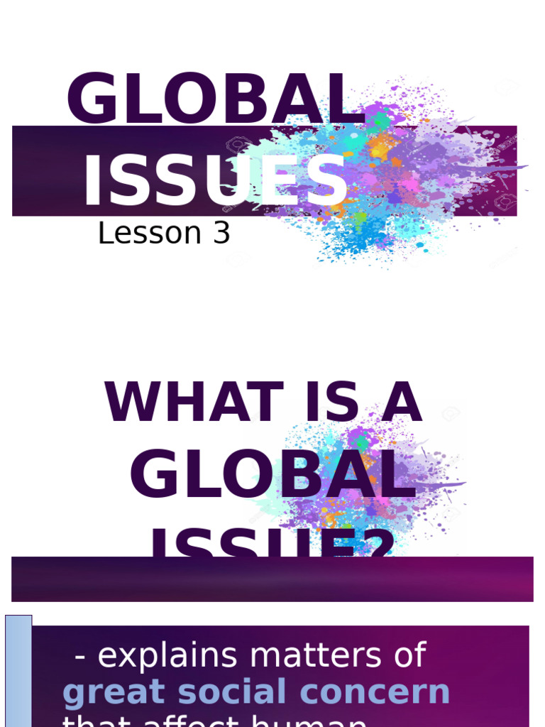 Lesson 3. Global Issues | PDF | Pollution | Poverty