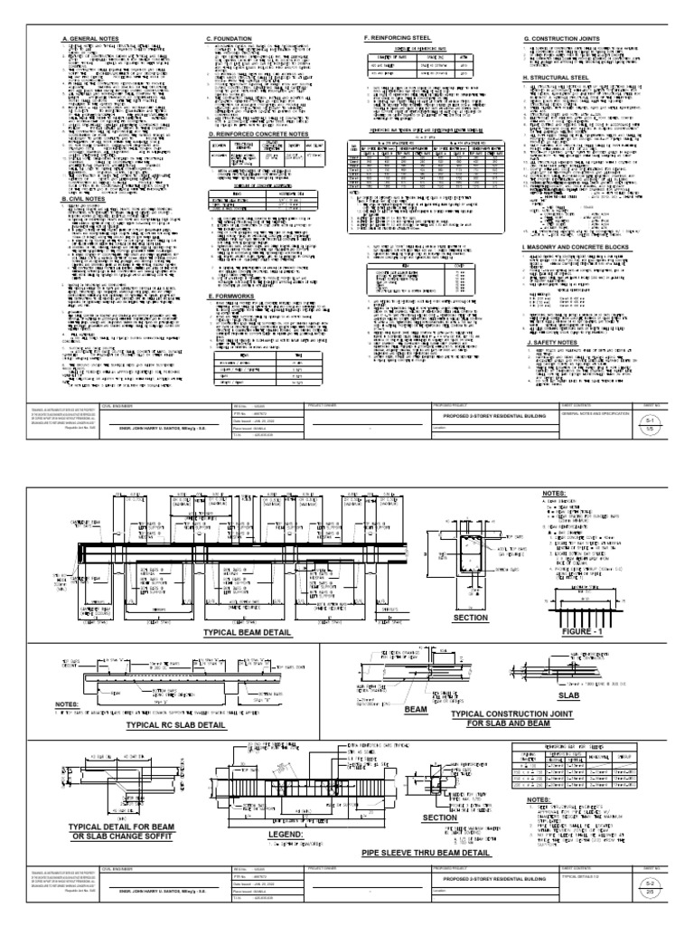 Structural Proposed 2 Storey Residential 1 2 | PDF | Building ...