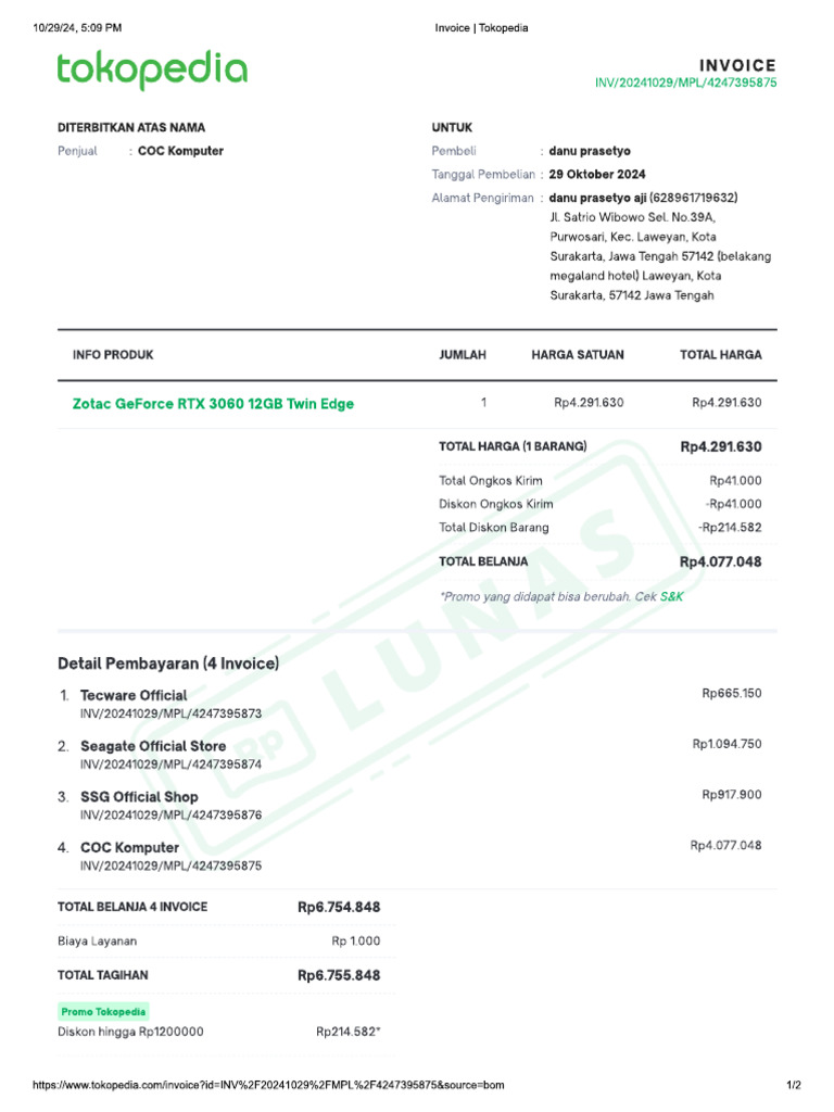 Zotac RTX 3060 | PDF