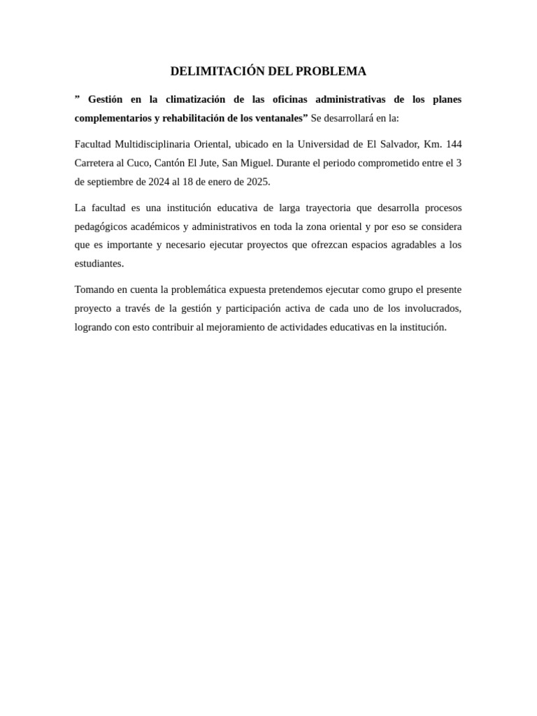 Delimitaciones y Objetivos | PDF