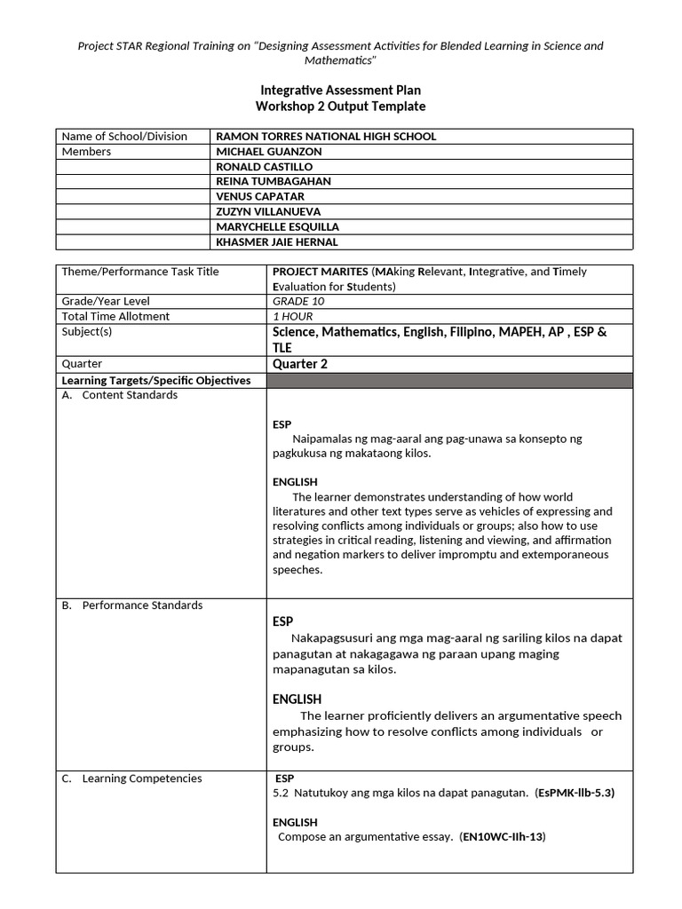 ESP ENGLISH GRADE-10-2nd Integrative Assessment | PDF | Essays | Human Communication