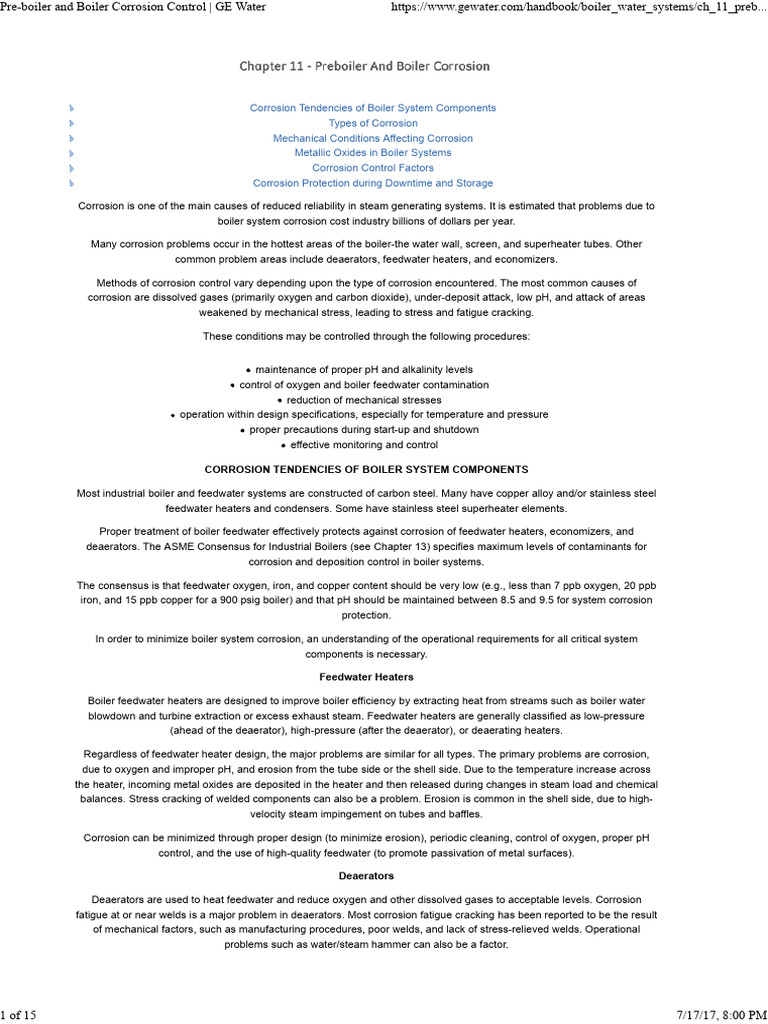 Boiler System Corrosion Control Guide | PDF | Corrosion | Boiler