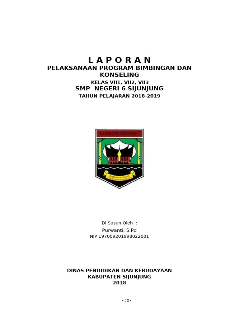 Contoh Laporan Pelaksanaan BK 7 | PDF
