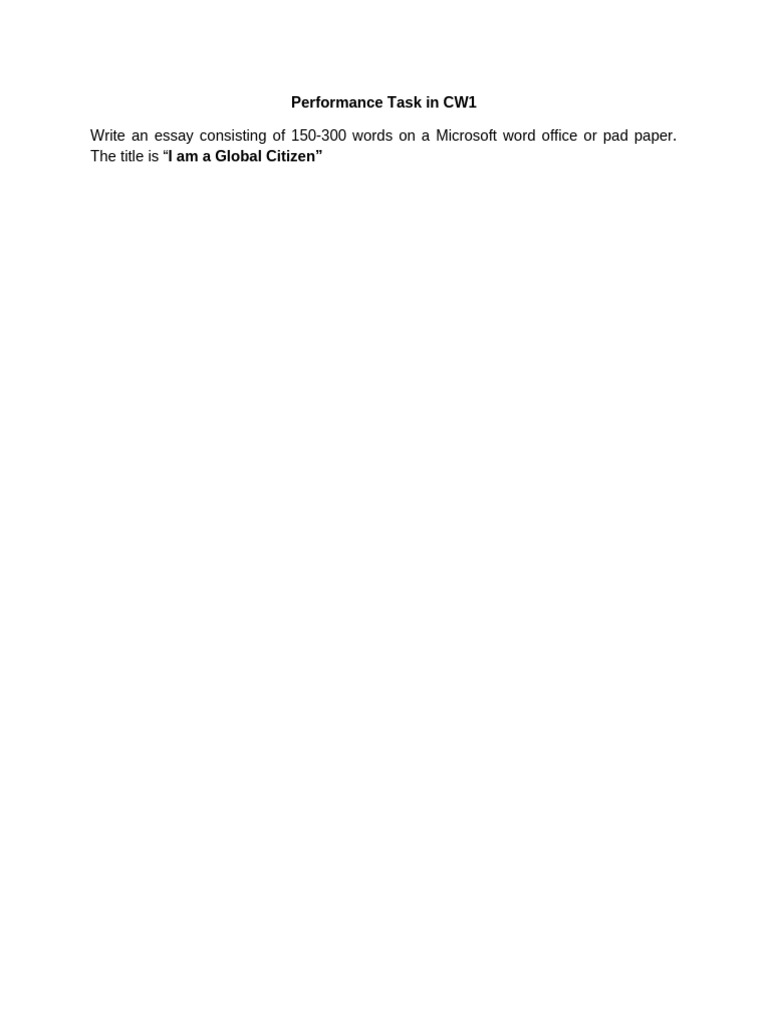 Performance Task in CW1 | PDF