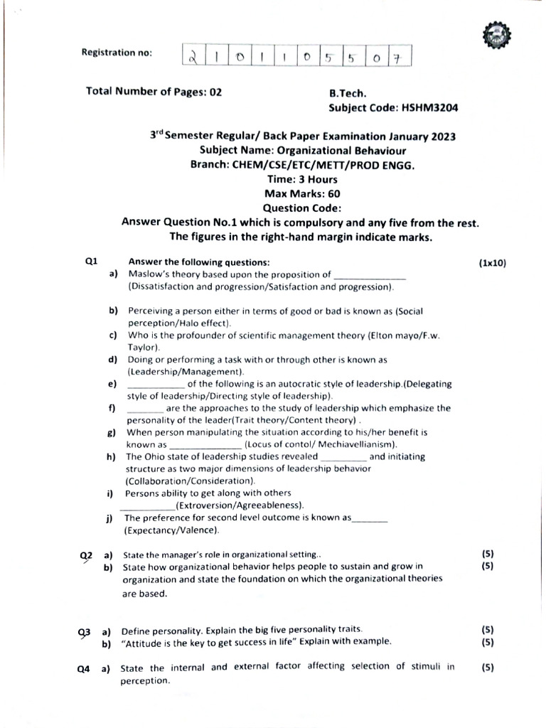 3rd Sem Exam Questions - CSE | PDF