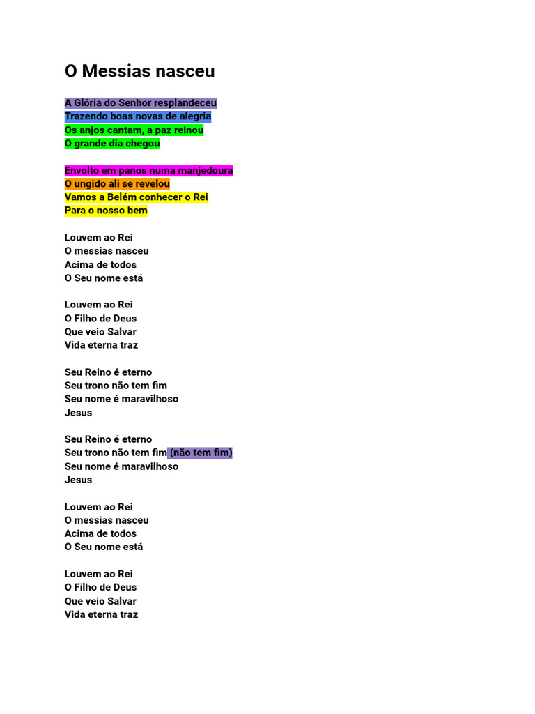 O Messias Nasceu | PDF