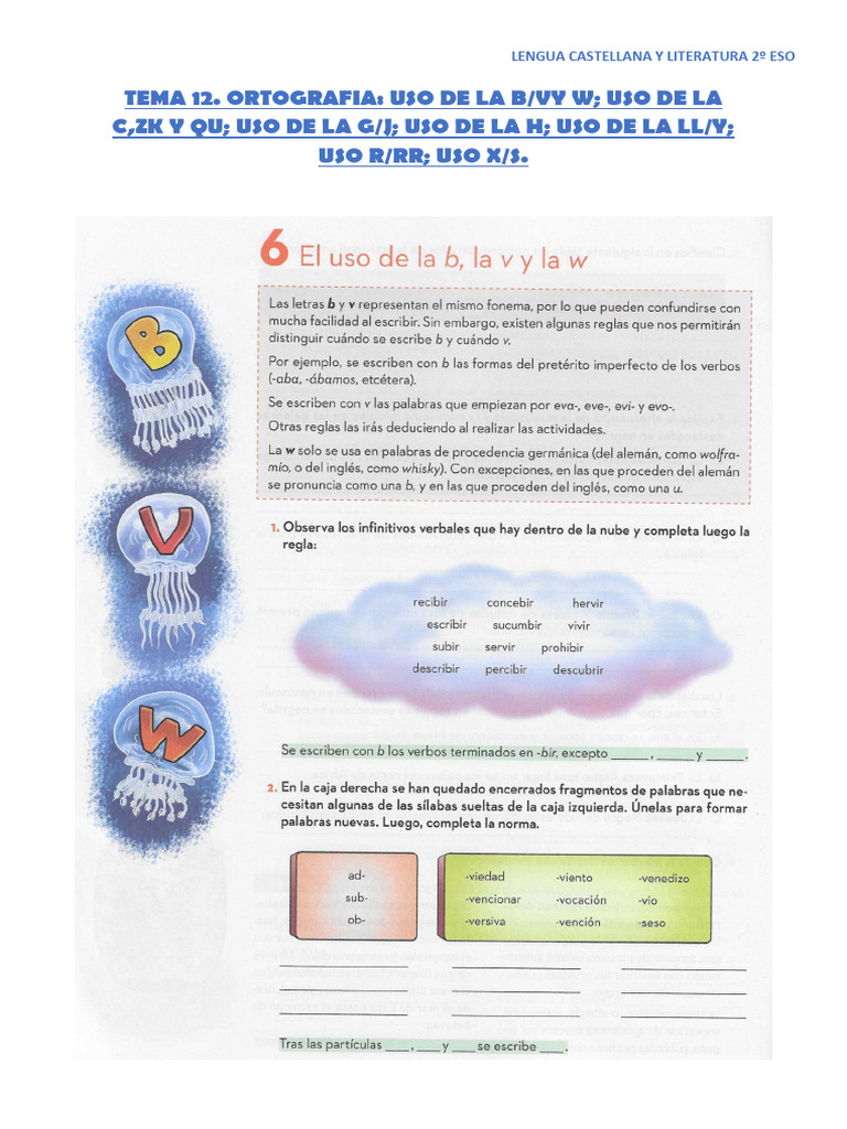 Ortografía en Lengua Castellana 2º ESO | PDF
