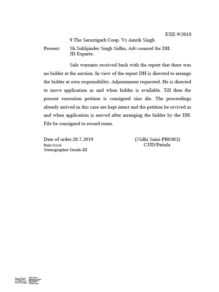 amrik singh vs the sarustigarh | PDF