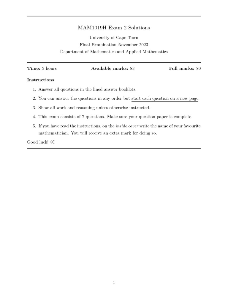 2023 S2 Exam solutions | PDF | Set (Mathematics) | Mathematical Objects