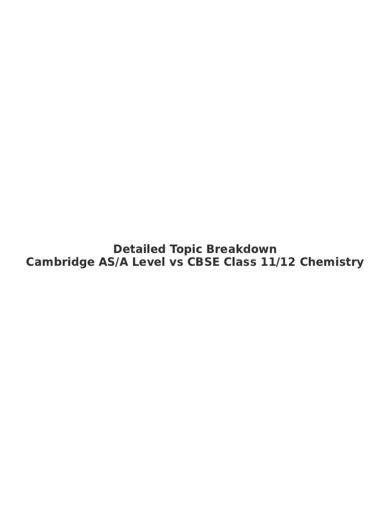 Syllabus Breakdown | PDF | Chemistry | Inorganic Chemistry