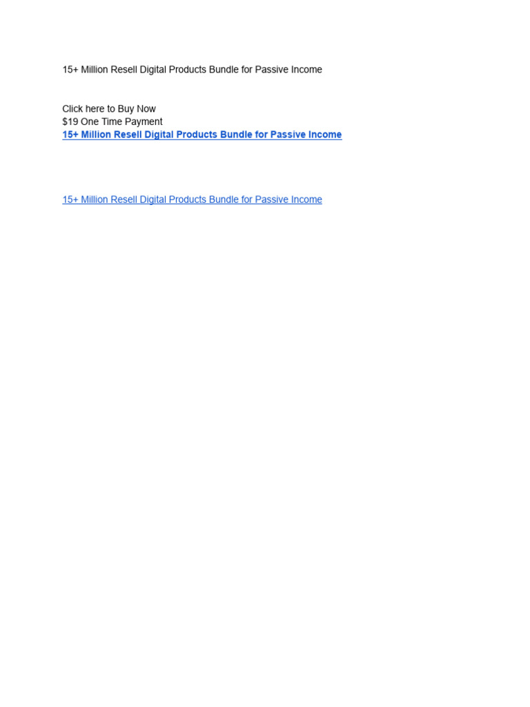 15 - Million Resell Digital Products Bundle For Passive Income | PDF