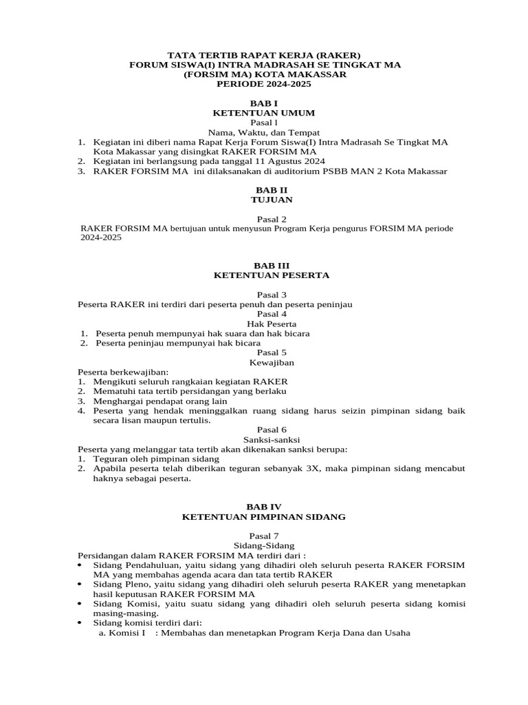 Administrasi Raker | PDF