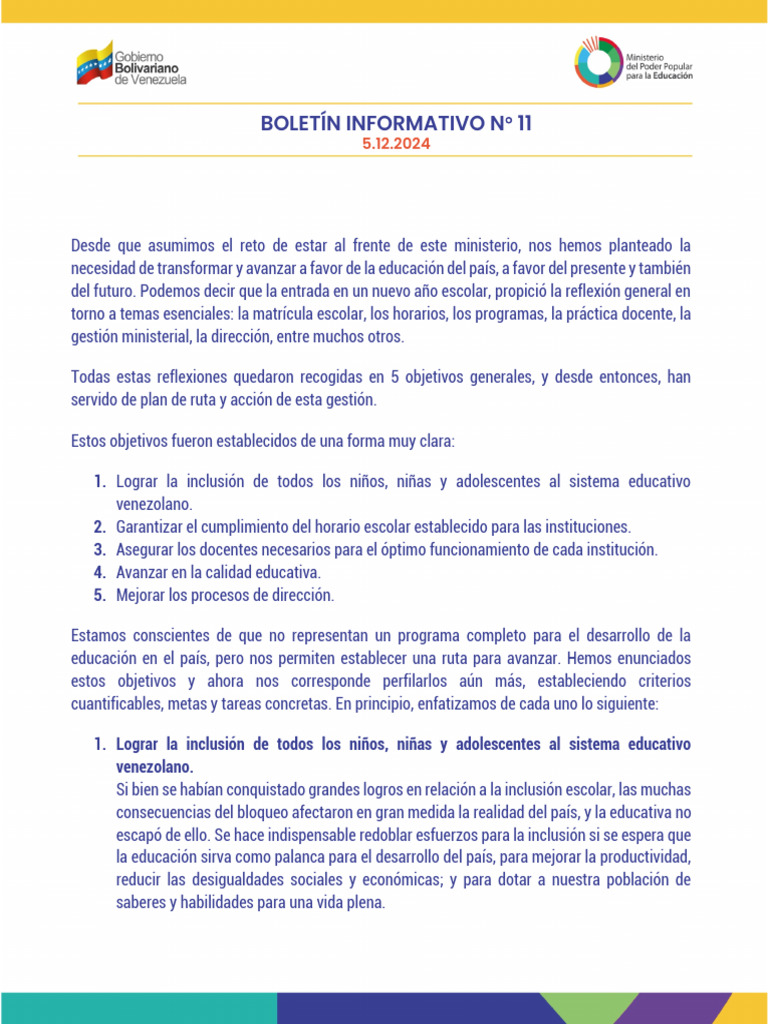 Boletin Informativo Me Nro11 | PDF | Enseñando | Inclusión (Educación)