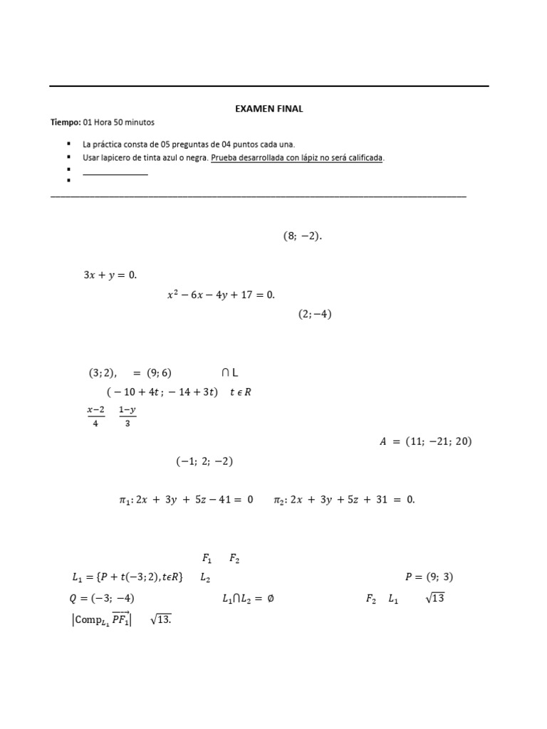 Final Alg Lin A 2024-2 | PDF