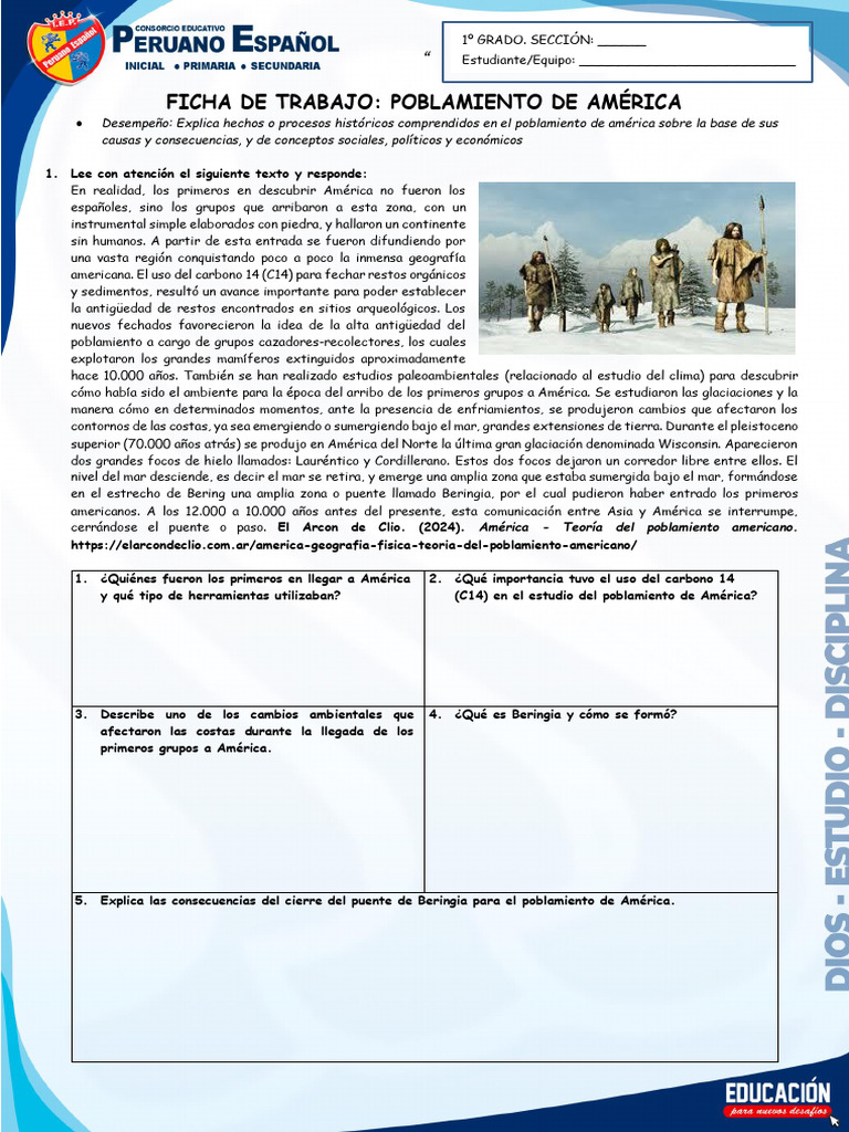 Poblamiento de América: Historia y Teorías | PDF | Américas | Era de Hielo