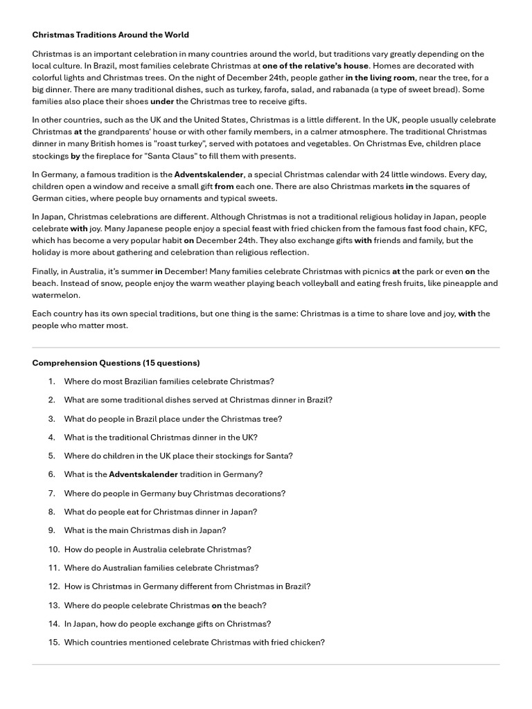 Global Christmas Traditions Explained | PDF | Christmas Eve | Christmas
