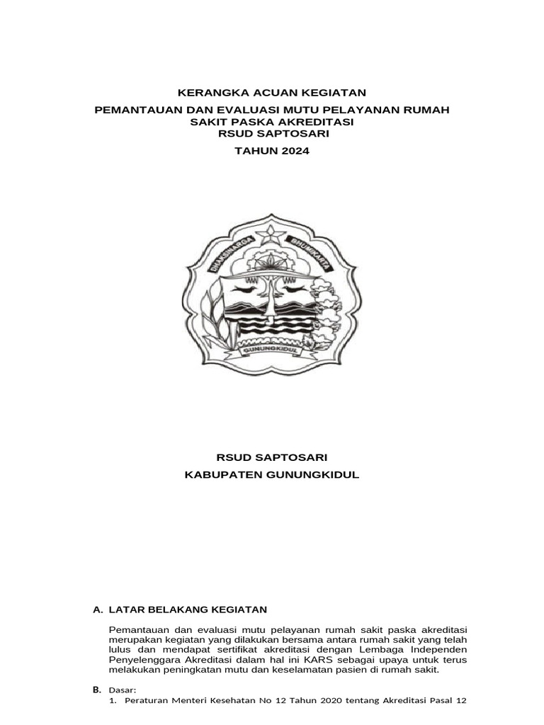 Evaluasi Mutu Pelayanan RS Paska Akreditasi | PDF