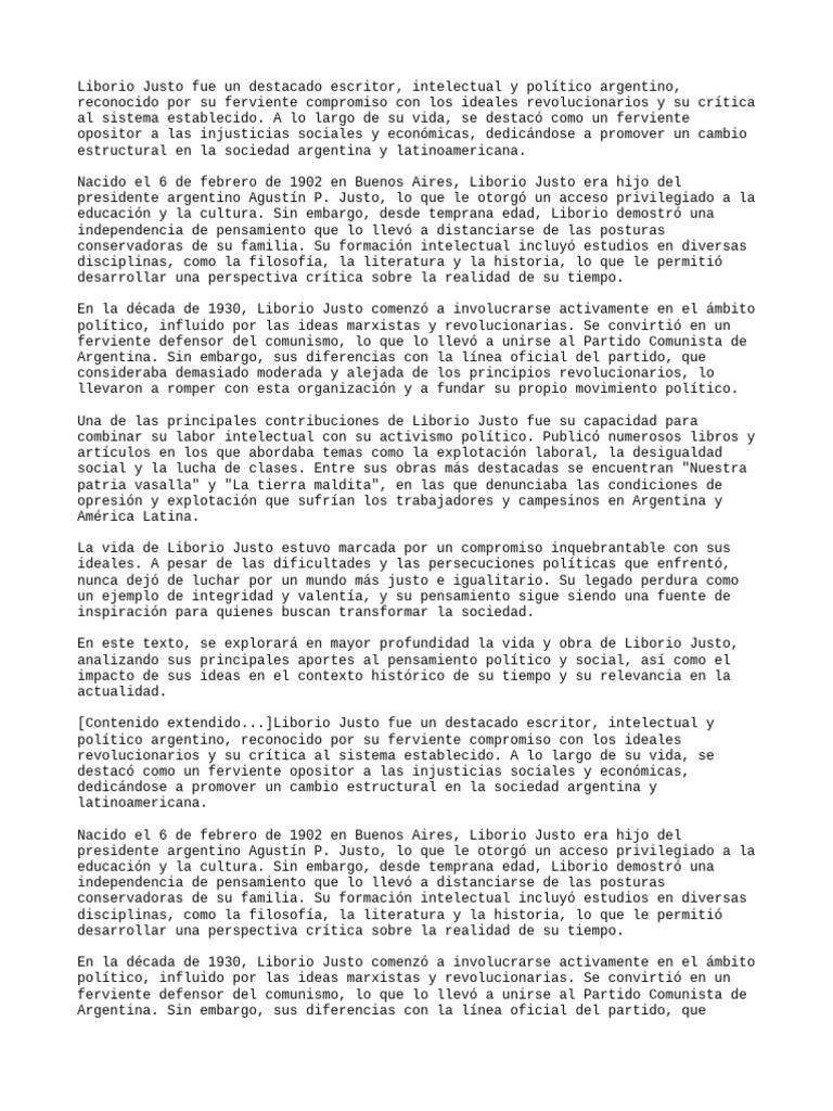 Liborio Justo | PDF | Intelectual | Comunismo