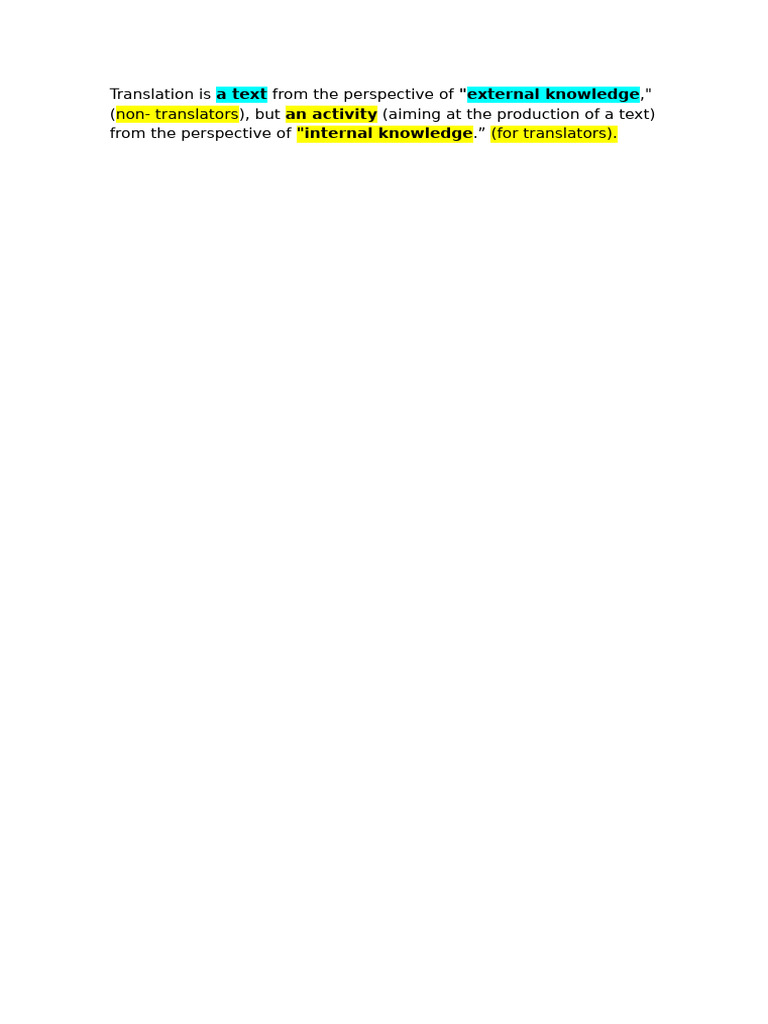 Translation Is A Text From The Perspective of | PDF