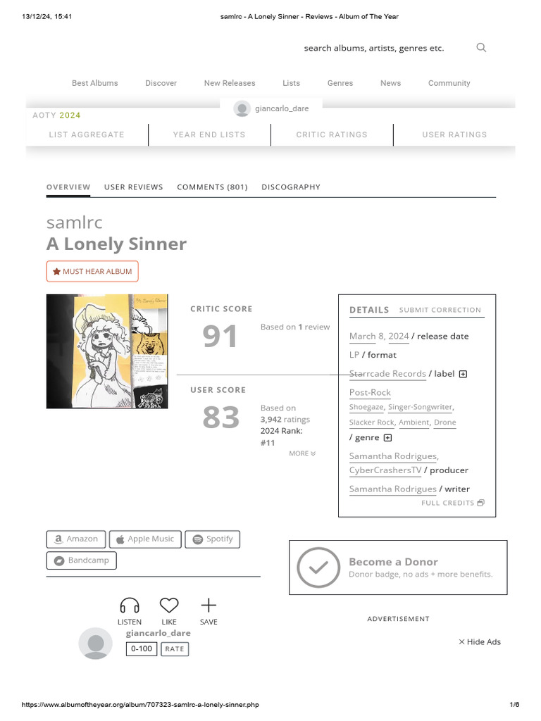 "A Lonely Sinner: Album Review" | PDF | British Styles Of Music | Music ...