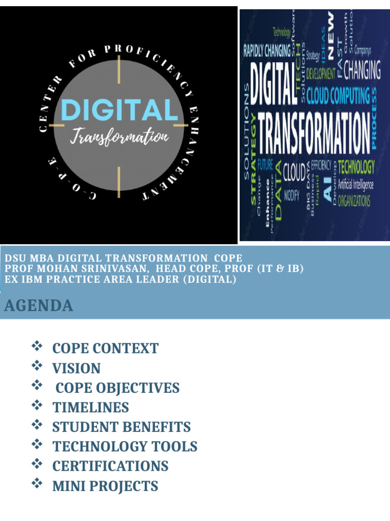 DSU MBA Digital Transformation Program | PDF | Customer Relationship ...