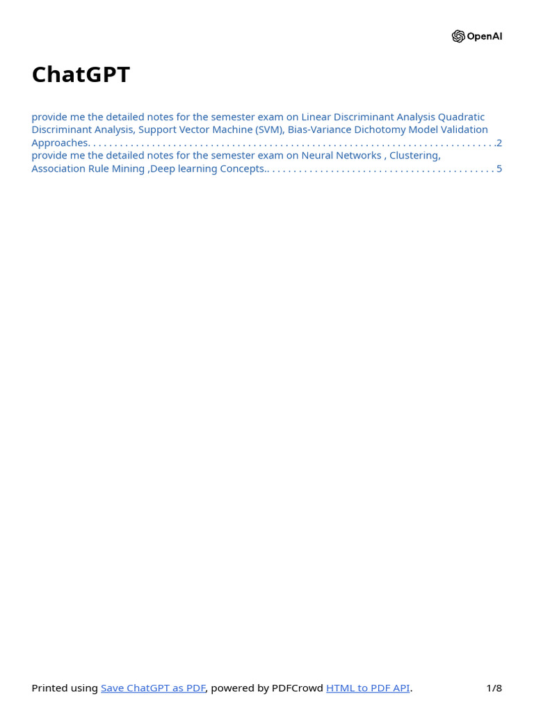 MLDA U2 | PDF | Artificial Neural Network | Support Vector Machine