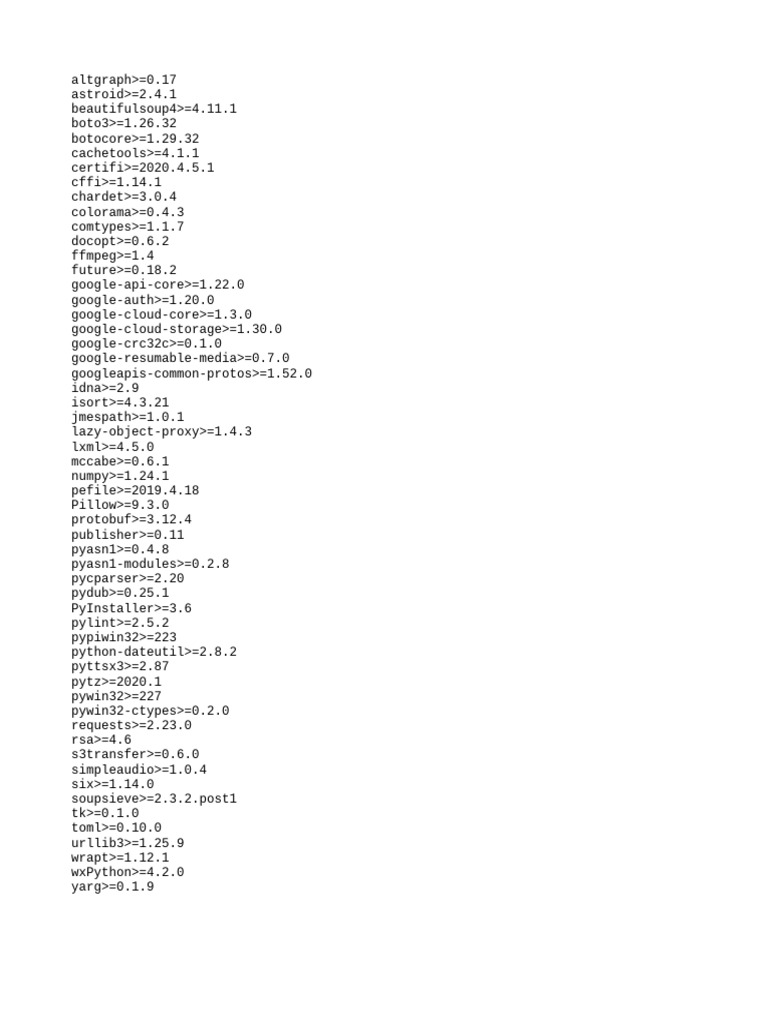Essential Python Package Requirements | PDF