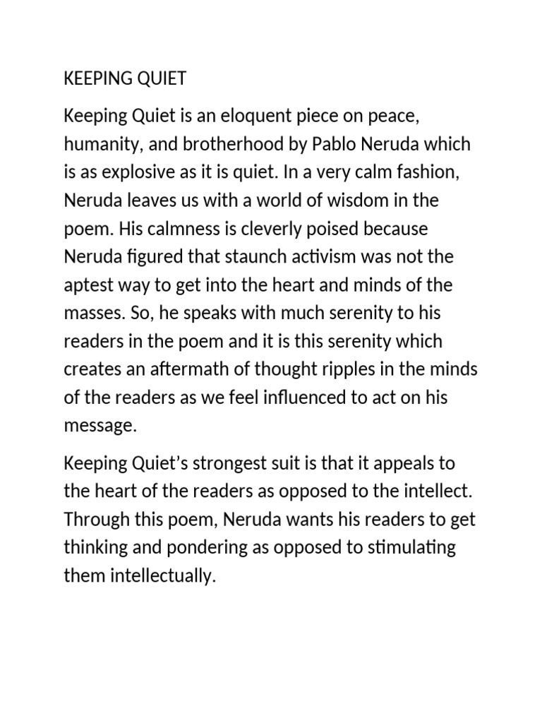 KEEPING QUIET (2) | PDF