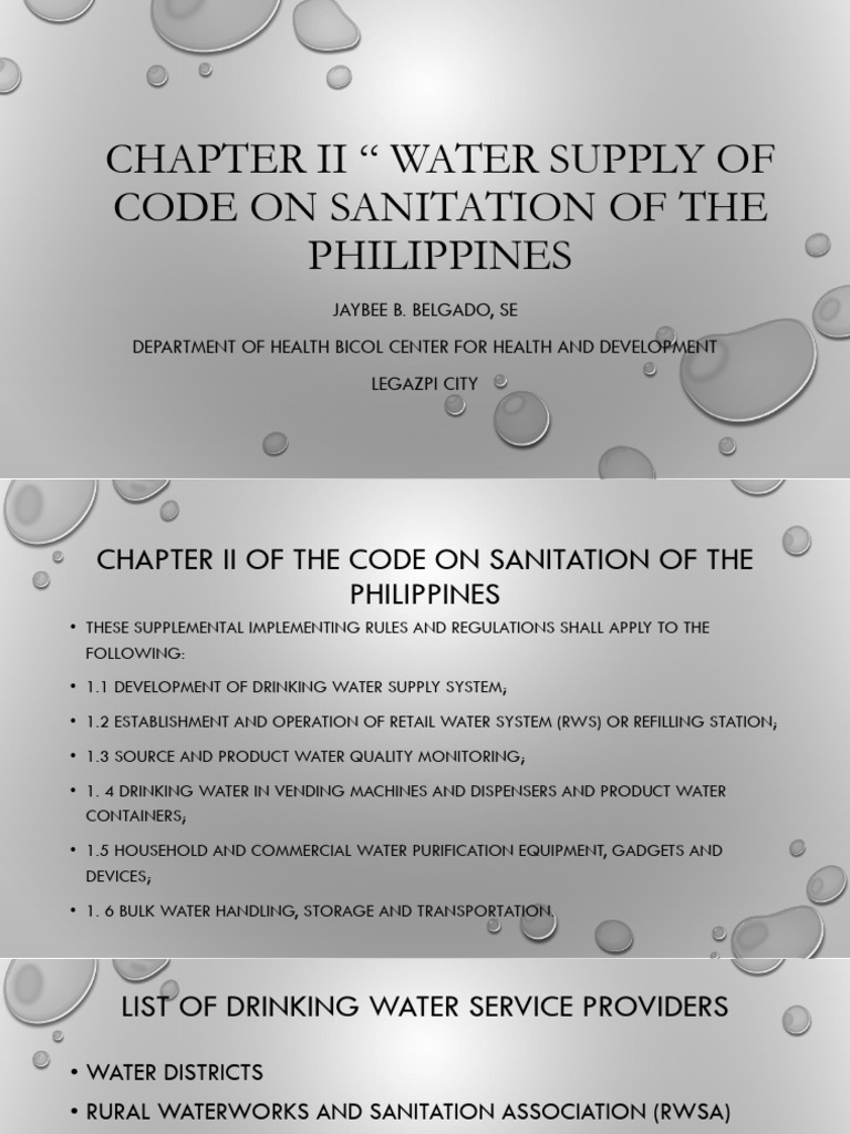 Chapter II Water Supply - RLED | PDF | Water | Drinking Water