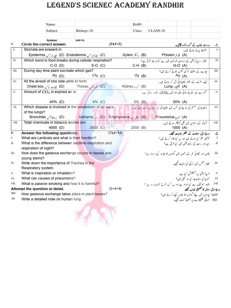 10th Biology Final Compressed | PDF | Dominance (Genetics) | Nerve