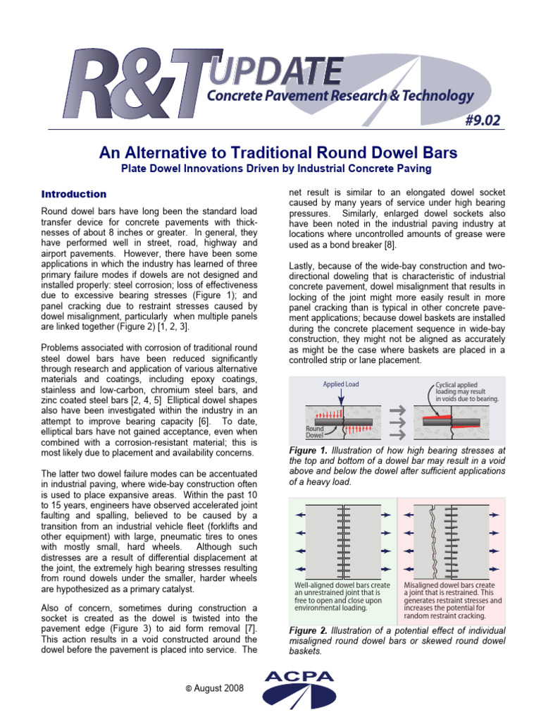Industrial Concrete Dowel Innovations | PDF | Concrete | Road Surface