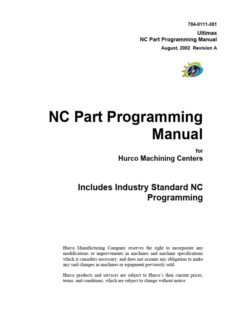 HurcoNC-Manual-2002-2008 | PDF | Numerical Control | Menu (Computing)