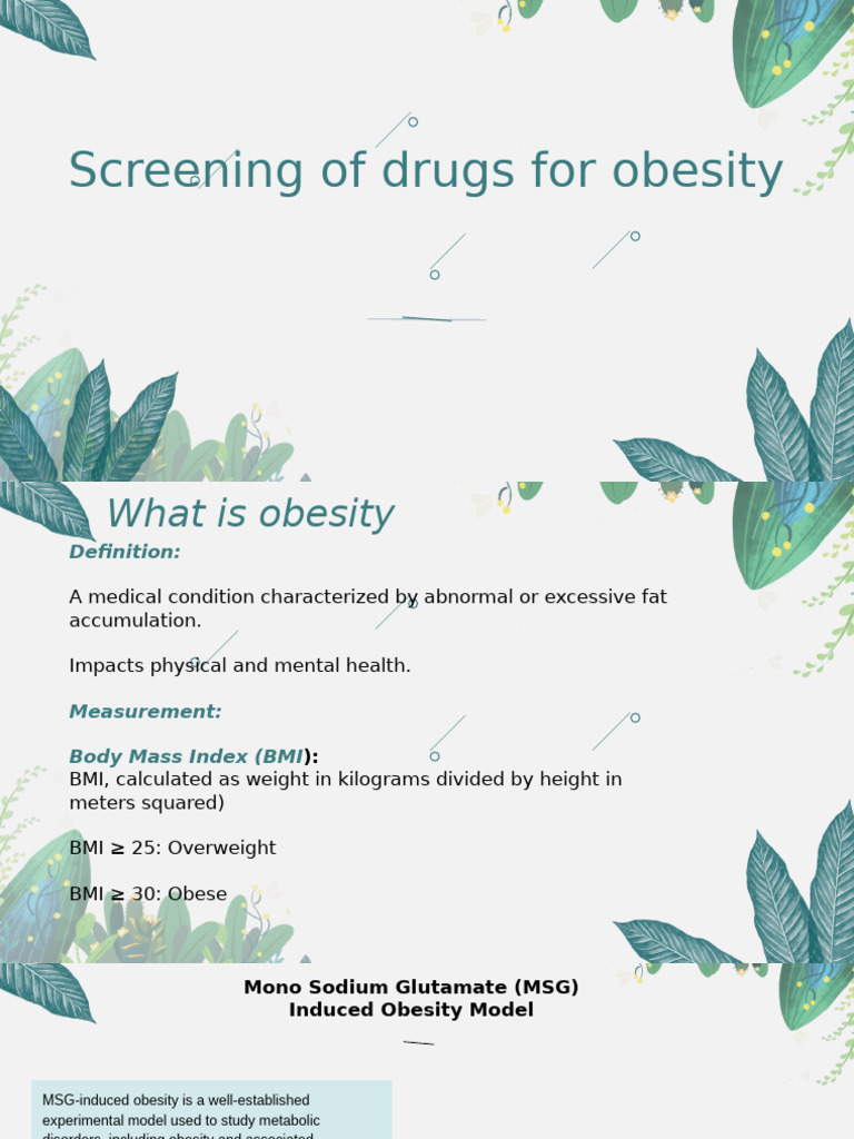 Drug Screening Models for Obesity Research | PDF | Adipose Tissue | Leptin