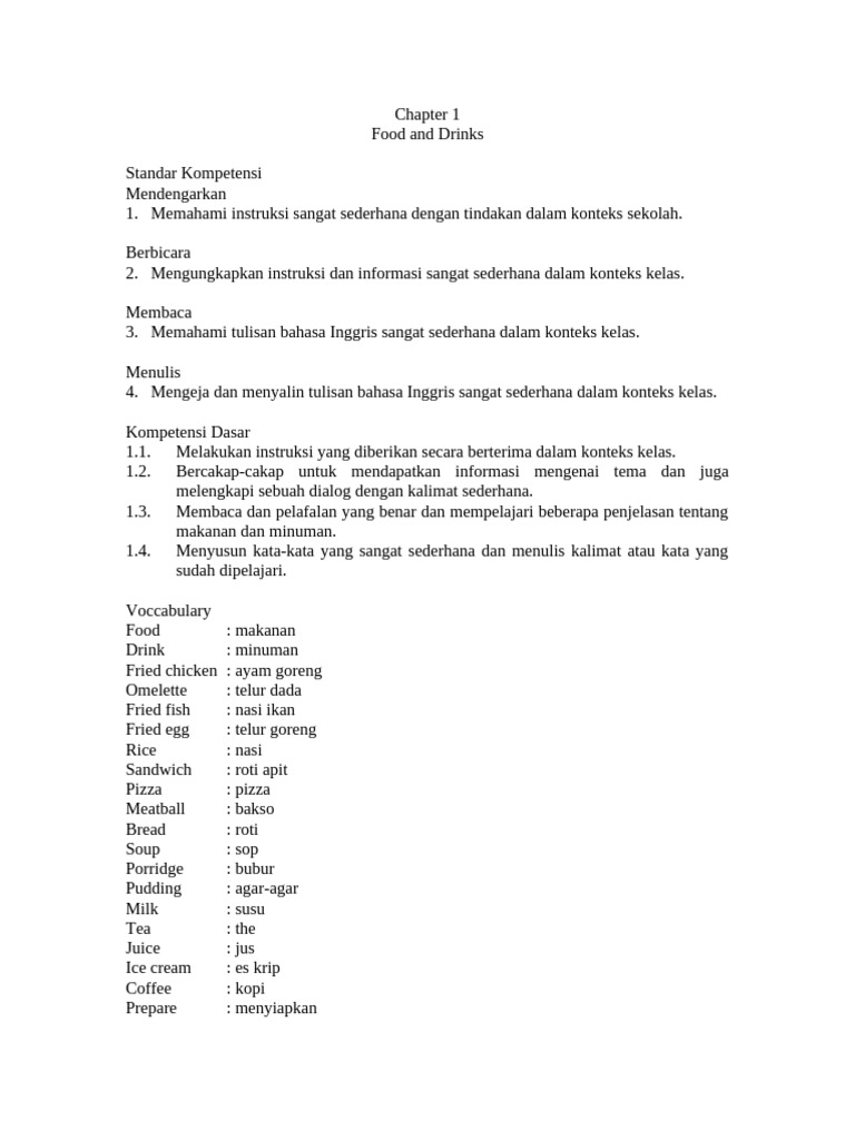 Bhs Inggris 3 - SMT II - Eksis - New (2011) | PDF | Lunch | Foods